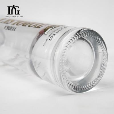Cina Colletto di vetro personalizzato Bottiglia di vodka da 750 ml/1000 ml per liquori e vini ad alta capacità in vendita