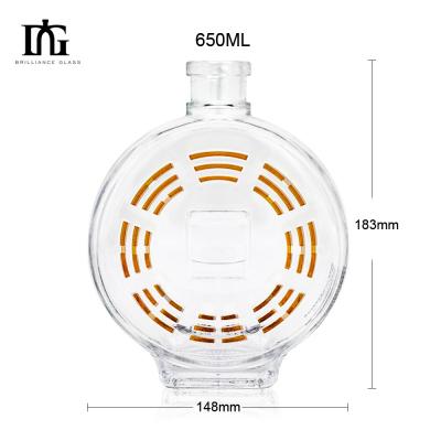 China Glaskraag 450ml 700ml 750ml Rum Vodka Whisky Liquor Gin Spirits Fles met kurk Te koop