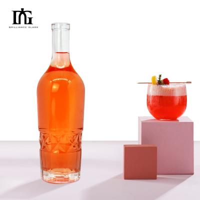 中国 透明ガラスジュースボトル 750ml 700ml 酒類飲料ベース素材 オーダーメイドデザイン 販売のため