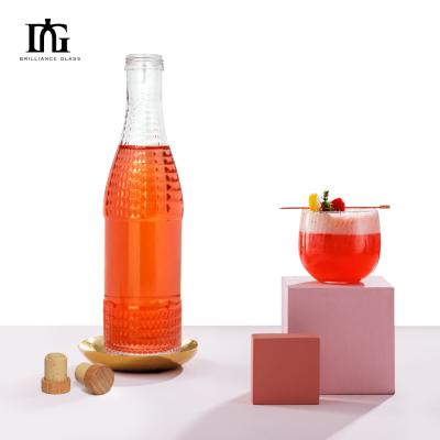 Cina Fornito liberamente Bottiglia di vetro 700ml 500ml per vino Vodka Brandy Chiara Trasparente Vuoto in vendita