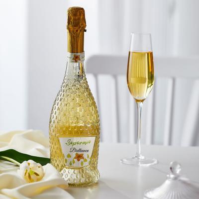 China 375ml/500ml/750ml Electroplated Golden Sparkling Wine Bottle with Cork Sealing Type for sale