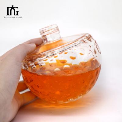 China Wine Table with Bottle and Glass Bottle 500ml 700ml Transparent Unique Empty Flint Portable Picnic for sale