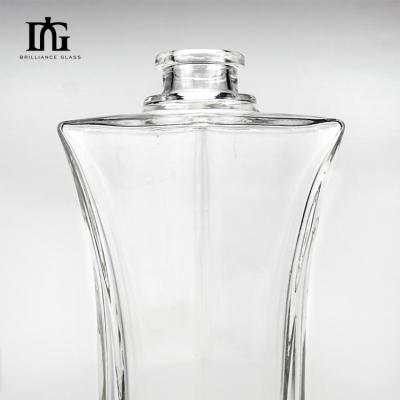 China 500ml/700ml/750ml Capacity Glass Wine Bottle Flat Shape for Whiskey for sale