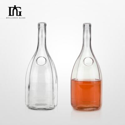 Cina OEM/ODM accettabile bottiglia di ghiaccio personalizzata da 1500 ml per vino bottiglia di vetro vuota in vendita