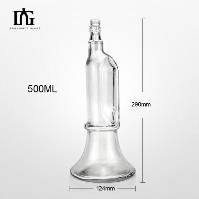 Cina Collare di vetro personalizzato Materiale bottiglie di liquore di vetro per gin 500ml 700ml senza piombo in vendita