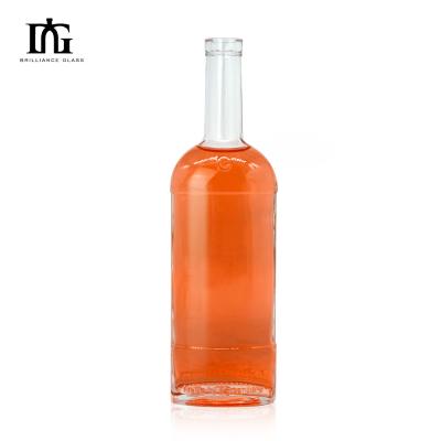 Cina Collare di vetro 750ml 700ml 500ml Bottiglia rotonda di vino per liquori Disegno personalizzato Accettabile in vendita