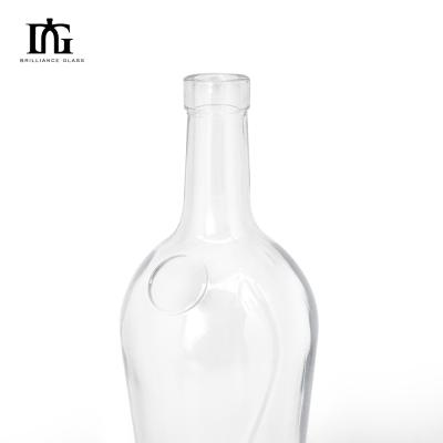 Cina 750 ml Bottiglia di vino di vetro per alcolici Collare di whisky Materiale vetro tipo tappo vite di sughero entrambi in vendita
