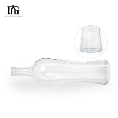 Cina 750 ml Bottiglia di vino di vetro per alcolici Collare di whisky Materiale vetro tipo tappo vite di sughero entrambi in vendita