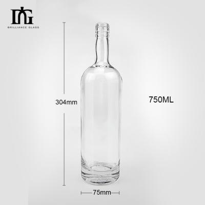China 500ml 700ml 750ml Super Flint Glass Bottle Whiskey Vodka Gin Bottle with Cork Screw Cap Type for sale