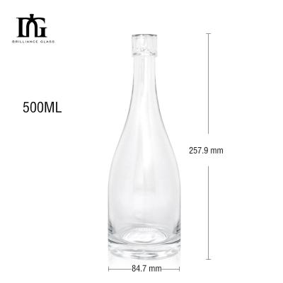 Cina Bottiglia di liquore in vetro da 1000 ml/750 ml/700 ml/500 ml di capacità per vodka gin rum e altro in vendita