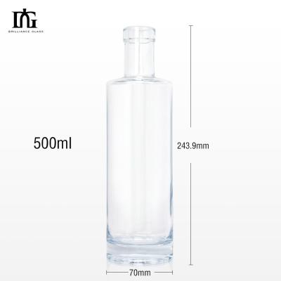 Китай Водка 750 мл Круглая прозрачная бутылка Джин Ром Бренди Стеклянная бутылка европейского стиля продается