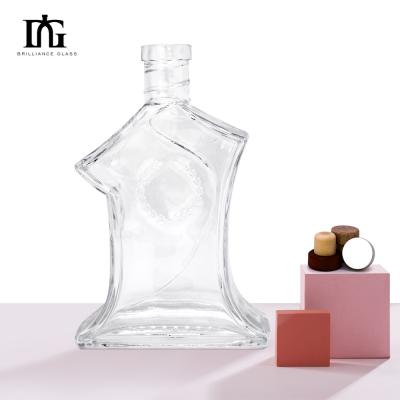 China 500 ml garrafa quadrada Whiskey Gin Vodka garrafa de vidro quadrada para pintura à venda
