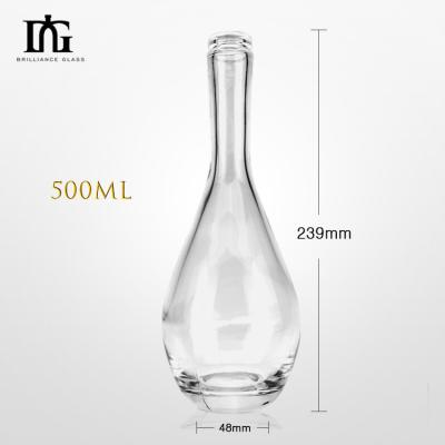 China 500 ml/700 ml/750 ml Eind aanpasbaar Slank lange nek Champagne Vodka Glas wijnfles Te koop