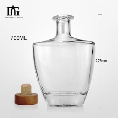 Китай Логотип Стеклянная бутылка 500 мл 700 мл 750 мл емкость высокая шея пробка пробка для роскошного виски водки спиртных напитков продается