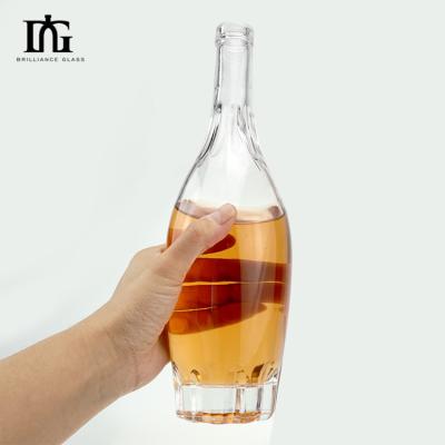 China 700ml garrafa de vidro redonda para bebidas alcoólicas Vodka Gin Custom Design exclusivo OEM/ODM aceito à venda