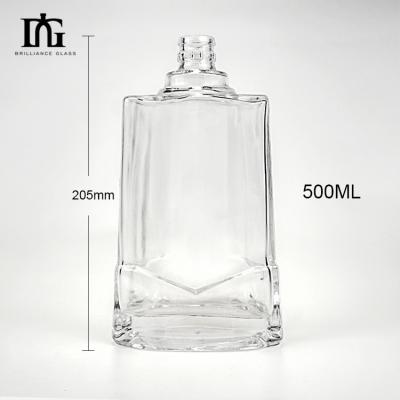 China Custom Shape 700ml Glass Bottle for Rum Whiskey and More OEM/ODM Acceptable for sale
