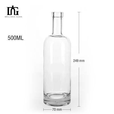 Cina Bottiglia di vetro 700ml 500ml Vodka Wine con serigrafia personalizzata e timbraggio a caldo in vendita
