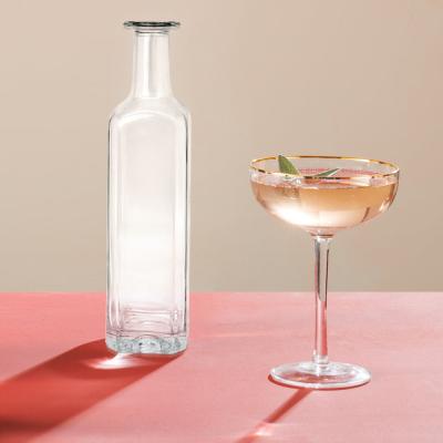 Cina 750ml 1000ml whisky rum gin tequila bottiglia di vetro con tappo di sughero e design elegante in vendita