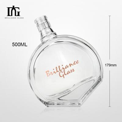Cina Tè 700 ml Bottiglia di vetro trasparente vuota per liquori Spiriti/spiriti Vino Vodka Brandy Whisky Rum in vendita