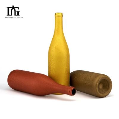 China 2024 Borgonha garrafa de vinho sabotada 700ml 750ml Serigrafia Estampagem a quente Pintura à venda