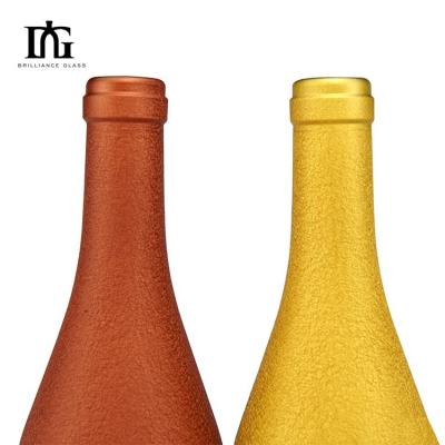 China 2024 Borgonha garrafa de vinho sabotada 700ml 750ml Serigrafia Estampagem a quente Pintura à venda
