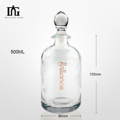 Cina Trasparente Rotondo Vuoto Vetro Di Frittana Vino Liquore Whisky Vodka Tequila Bottiglia Industriale in vendita