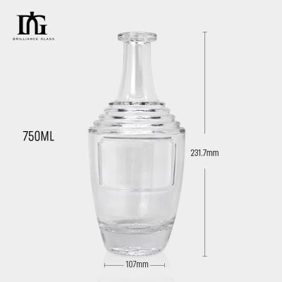 Cina Bottiglia di liquore di 750 ml vuota in vetro con sigillo a sughero e logo del cliente accettabile in vendita