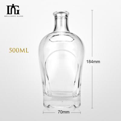 Cina Bottiglia di vetro con logo personalizzato per alcolici whisky gin tequila vodka e vini imballaggio in vendita