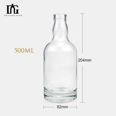 中国 375 ml 500 ml ショートウイスキー 水晶ガラスボトル ホットスタンプと電圧塗装 販売のため