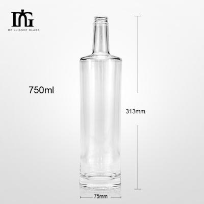 中国 無料で提供される 750ml スリムネック ガラスボトル 酒 ウォッカ ウィスキー ブランデー ジン ラム 販売のため