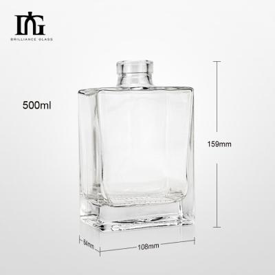 China Gravureerd logo 50000 ml glazen fles voor Spirituous Gin Liquor Whisky Rum Tequila Vodka Te koop