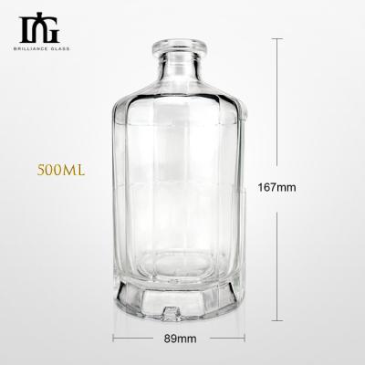 China Glass Whiskey Bottles 500Ml Electroplating Engraving Glass Base Material Hot Stamping for sale