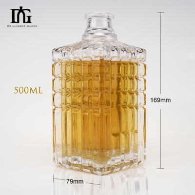 China Glas theefles 500 ml basismateriaal glas voor wodka tequila rum drank whisky Te koop