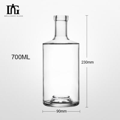 Cina Bottiglie di vetro a forma rotonda per liquori whisky vodka brandy rum 375ml 500ml 750ml Capacità in vendita