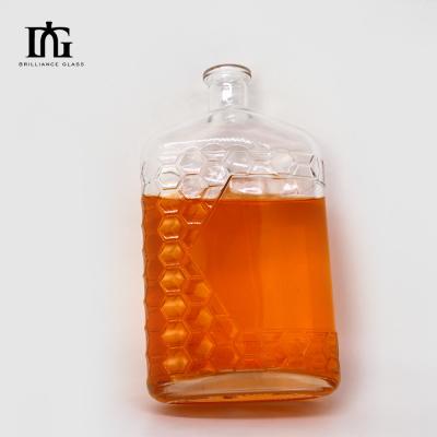 Cina Personalizzazione del logo Colletto di vetro Bottiglie di whisky vuote con tappi 500ml 700ml 750ml 1000ml in vendita