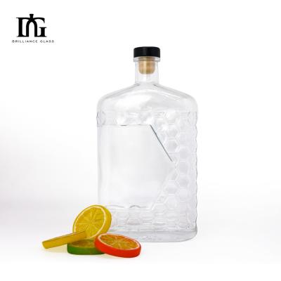 Cina Personalizzazione del logo Colletto di vetro Bottiglie di whisky vuote con tappi 500ml 700ml 750ml 1000ml in vendita