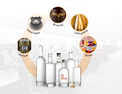 China Garrafa de licor de vidro 700 ml 750 ml Gin nórdico Whiskey 500 ml Vodka Spirits Garrafa para vinho à venda