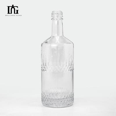 China 750ml Glass Beverage Bottle Glass Bottle for Dark Rum Logo Acceptable Customer's Logo for sale