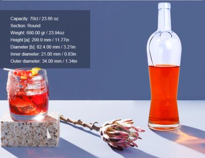 Cina Bevande gassate Super Flint Custom Spirits bottiglia di vetro con del sughero 500ml Capacità in vendita