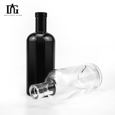 Cina Concorrenziale 750ml 700ml 500ml Chiara bottiglia di whisky vodka con vernice nera personalizzata in vendita