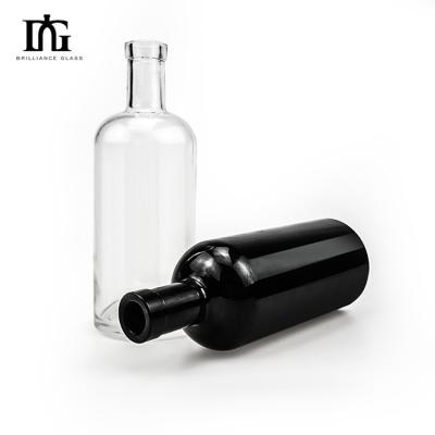 Cina Concorrenziale 750ml 700ml 500ml Chiara bottiglia di whisky vodka con vernice nera personalizzata in vendita