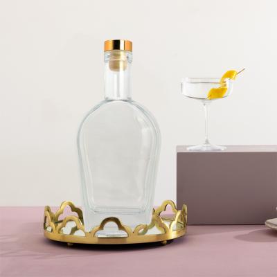 Cina Whisky Liquor Gin Rum Vodka Bottiglia di vetro con tappo di vetro 450ml 700ml 750ml Materiale del colletto in vendita