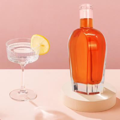 Cina Whisky Liquor Gin Rum Vodka Bottiglia di vetro con tappo di vetro 450ml 700ml 750ml Materiale del colletto in vendita