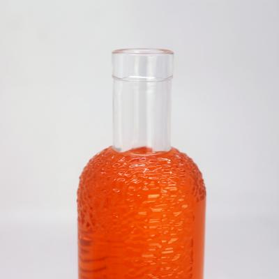 Cina Acid Etch Surface Handling Glass Bottle for Beverages 750 ml Capacità e trasparente in vendita