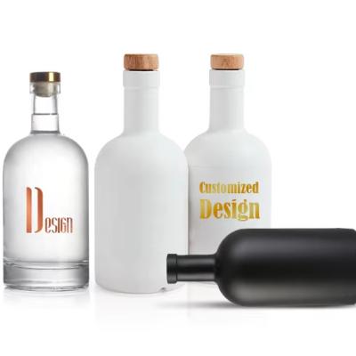 Cina 500 ml bottiglia rotonda vuota per vodka whisky gin tequila brandy rum base materiale vetro in vendita