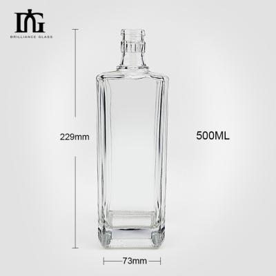 Cina Collare di vetro 750 ml Extra Flint Empire Bottiglia di vodka per alcolici Alcolici Whiskey Rum Tequila in vendita