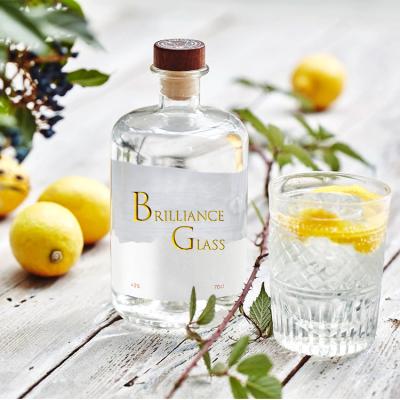 Cina 375 ml Bottiglia di tequila trasparente rotonda vuota Super Flint Glass in vendita
