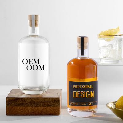 Cina 375 ml Bottiglia di tequila trasparente rotonda vuota Super Flint Glass in vendita