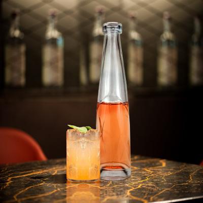 China Base Material Glass 500ml700ml750ml1000ml Ultra Flint Custom Gin bottle for Liquors for sale