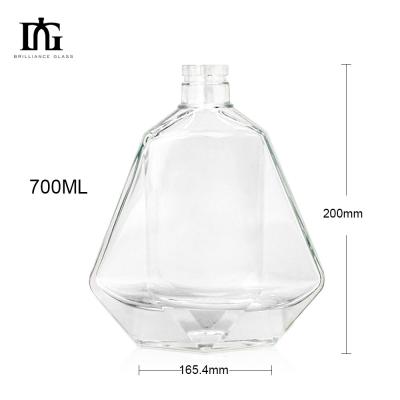 Cina Materiale del colletto Vetro 700 ml Vodka Liquore Bevande alcoliche Whisky Rum Bottiglia di vetro in vendita